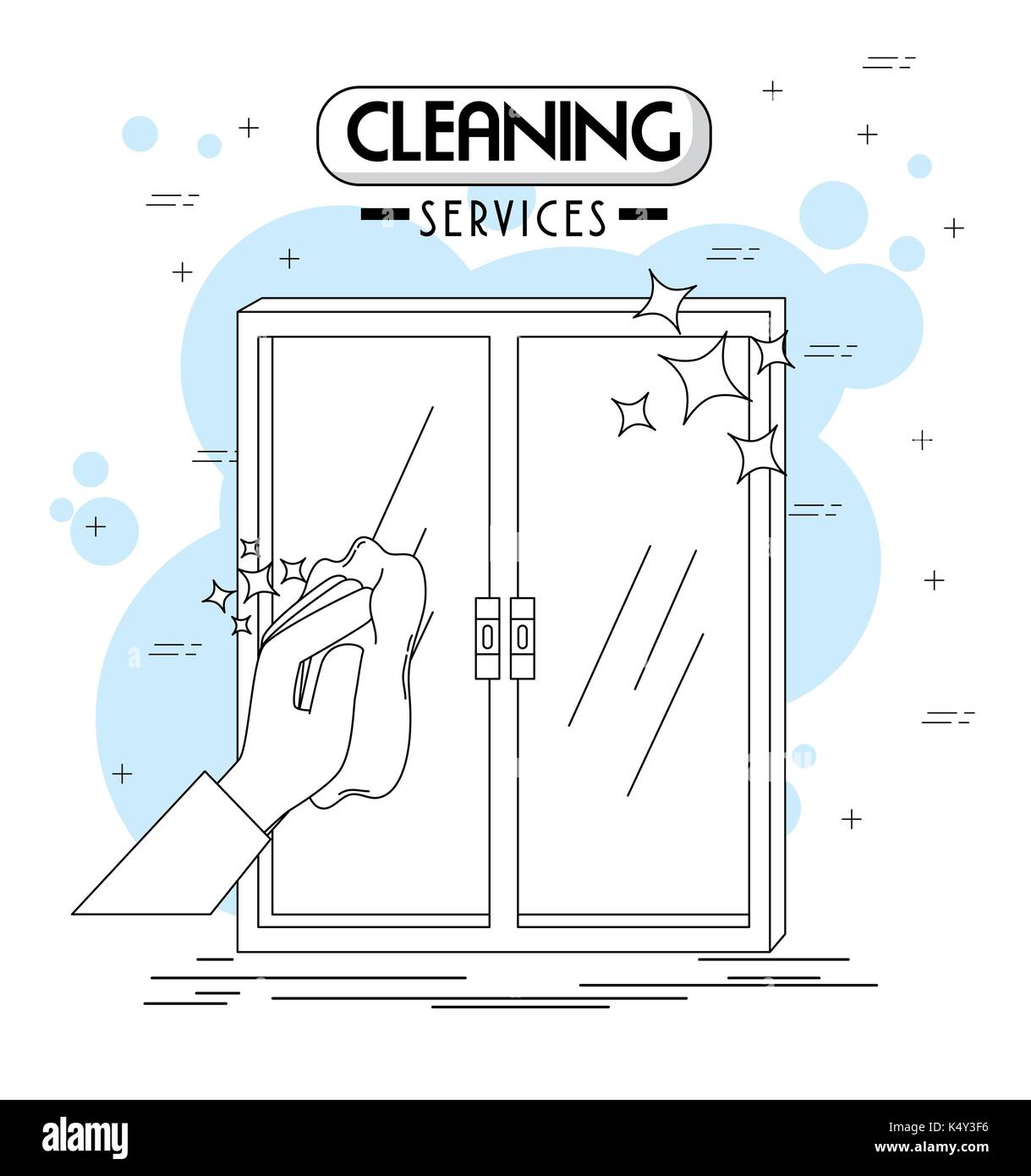 Cleaning window retro Cut Out Stock Images & Pictures - Alamy