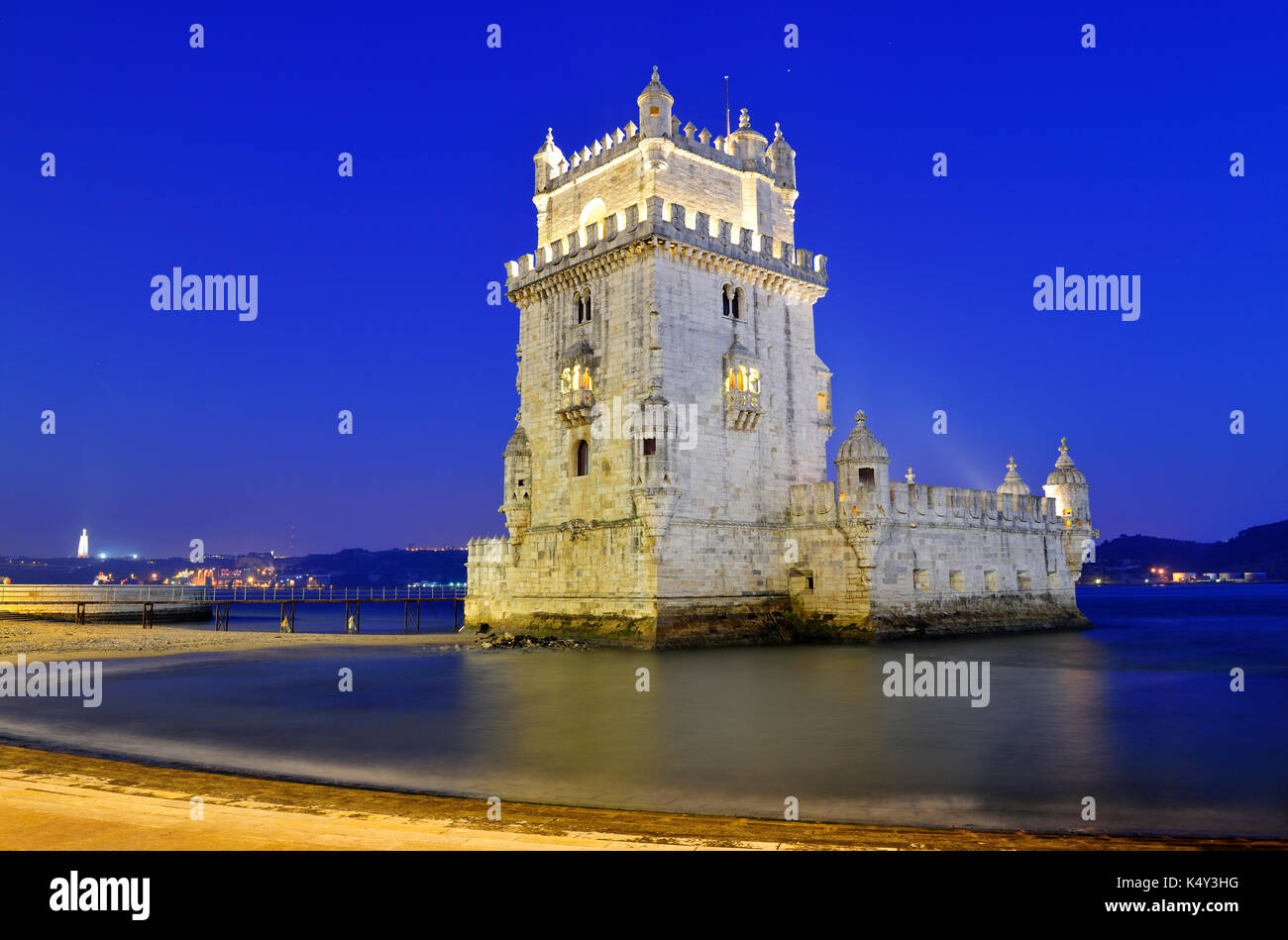 Torre de Belém (Belém Tower), a UNESCO World Heritage Site built in the ...