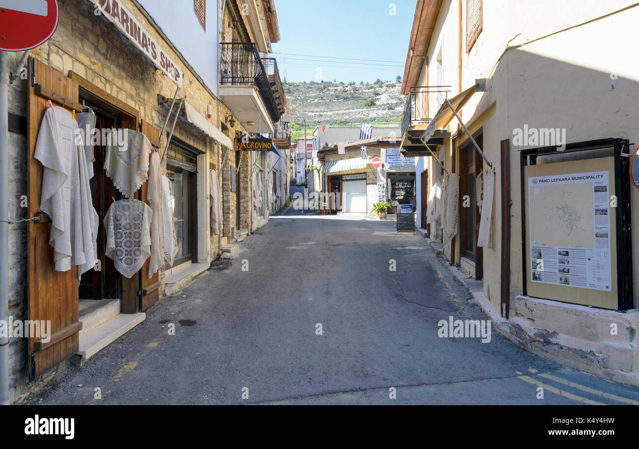 LEFKARA, CYPRUS - MARCH 25, 2017: Old streets of Pano Lefkara, Cyprus ...
