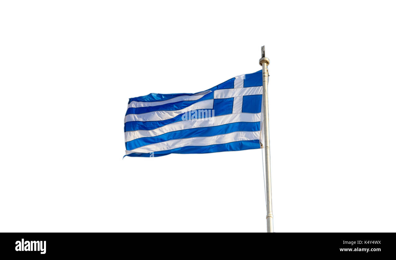 Greece greek flag waving Cut Out Stock Images & Pictures - Alamy