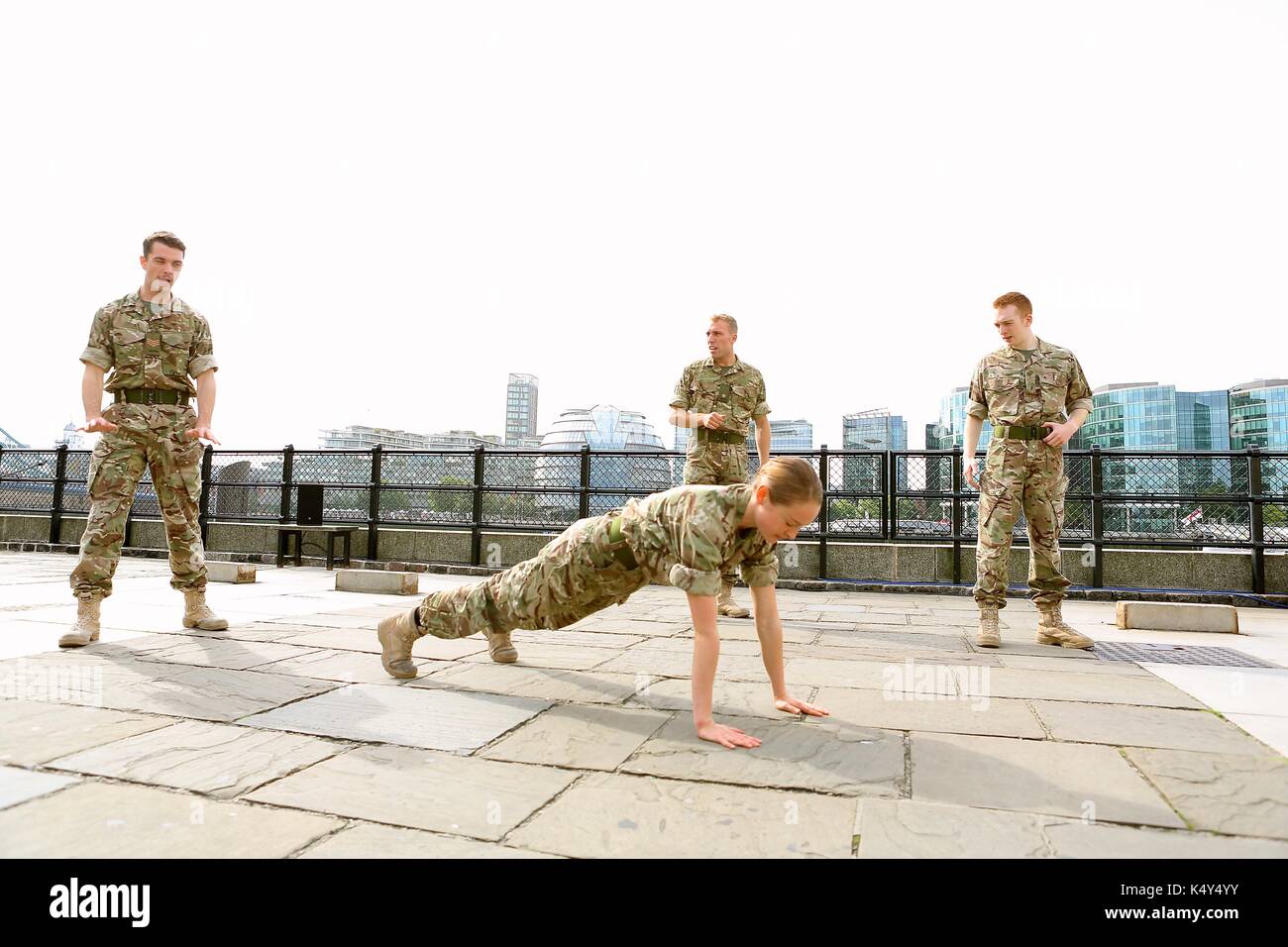 5 soldiers commissioned by the space hi-res stock photography and ...
