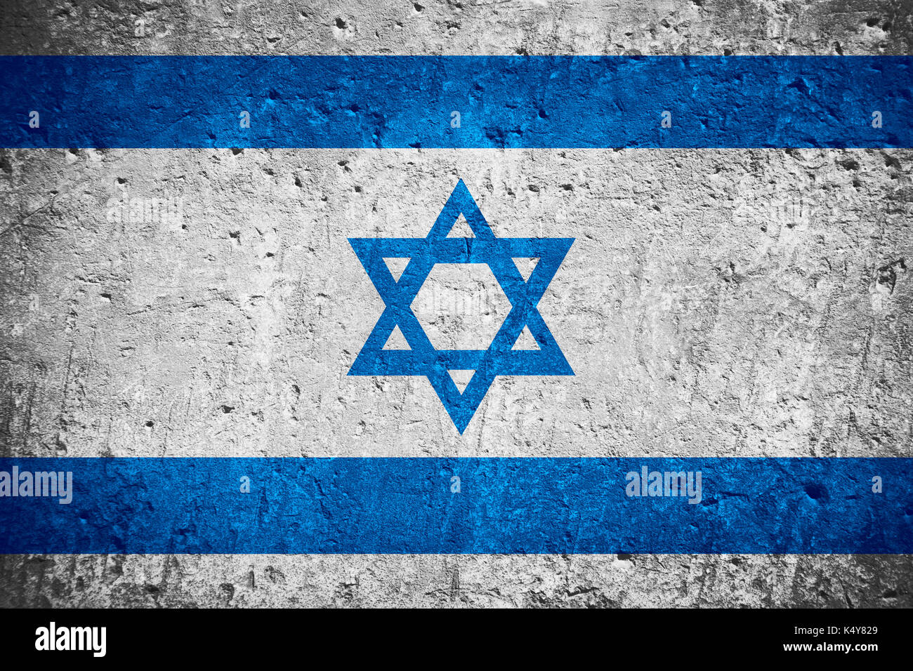 flag of Israel or Israeli flag on scratched rough texture Stock Photo ...