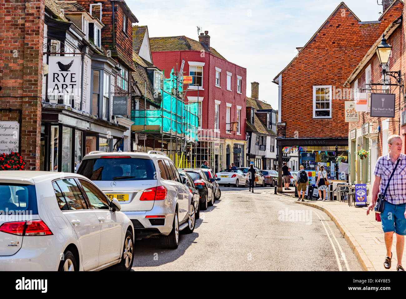 Main street shops in Rye Sussex Stock Photo - Alamy
