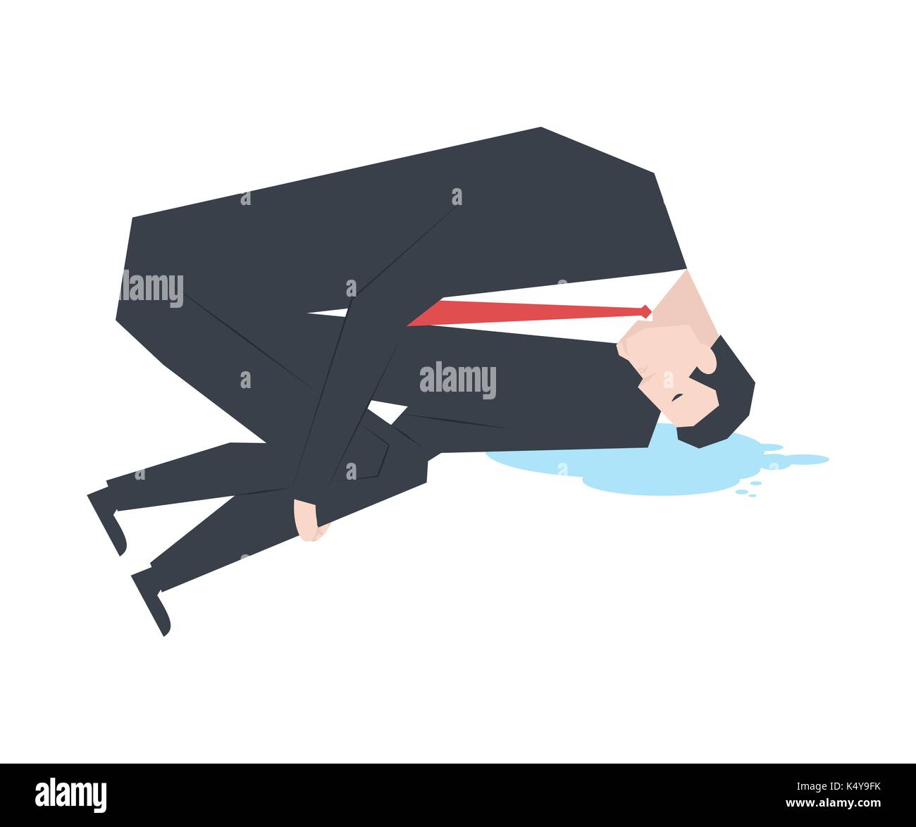 Businessman is crying. boss and puddle of tears. Vector illustration ...