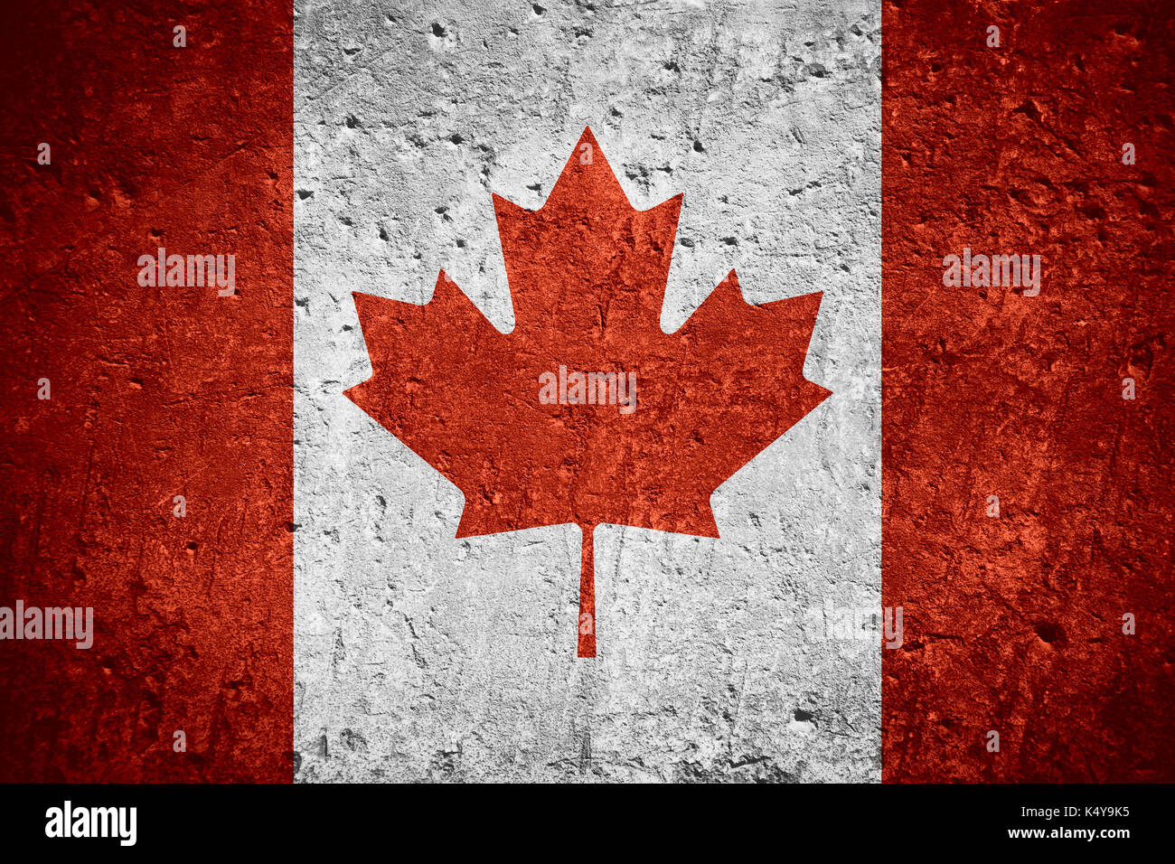 flag of Canada or Canadian flag on scratched rough texture Stock Photo ...