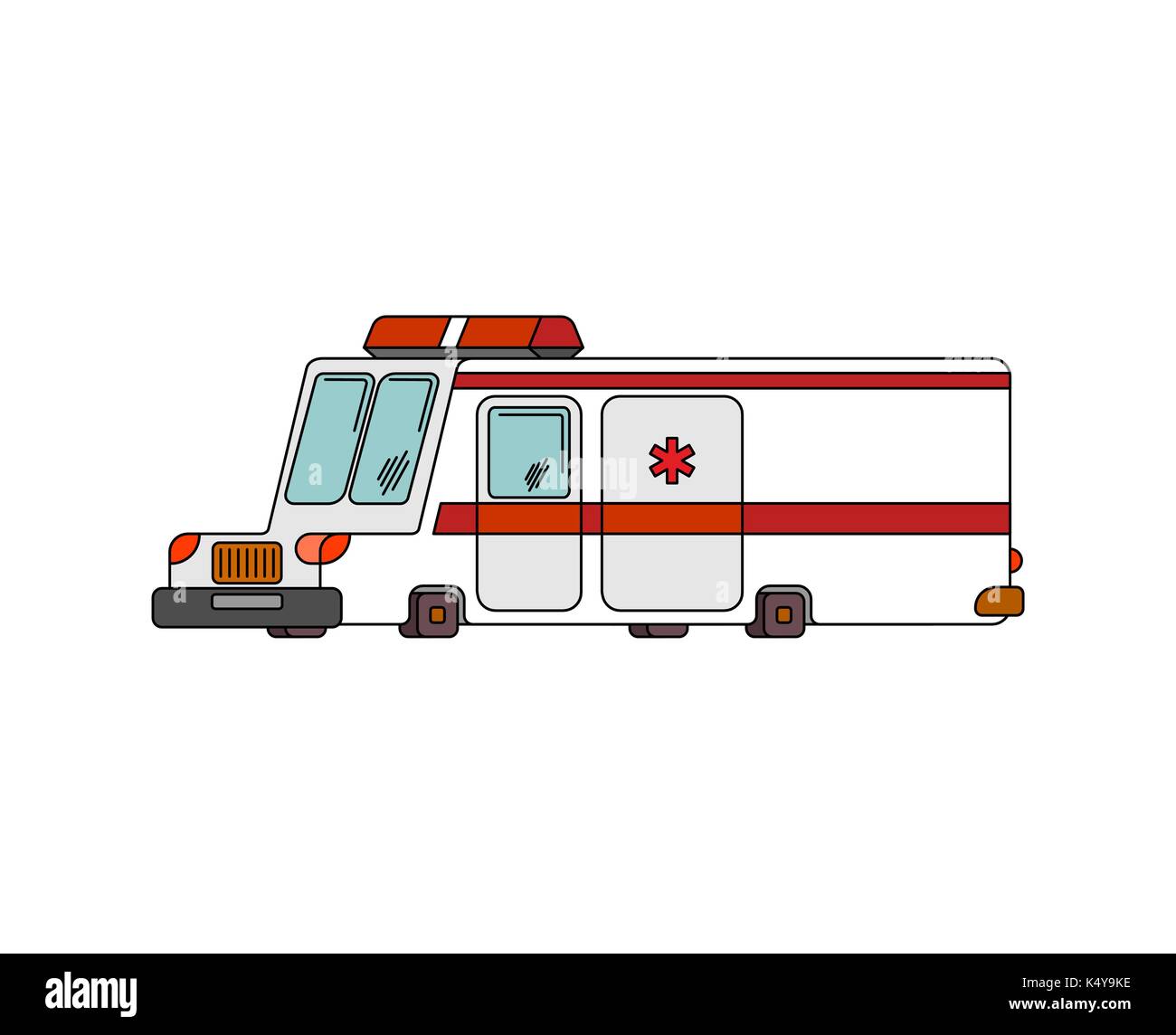 Ambulance car cartoon style. health care car vector illustration Stock ...