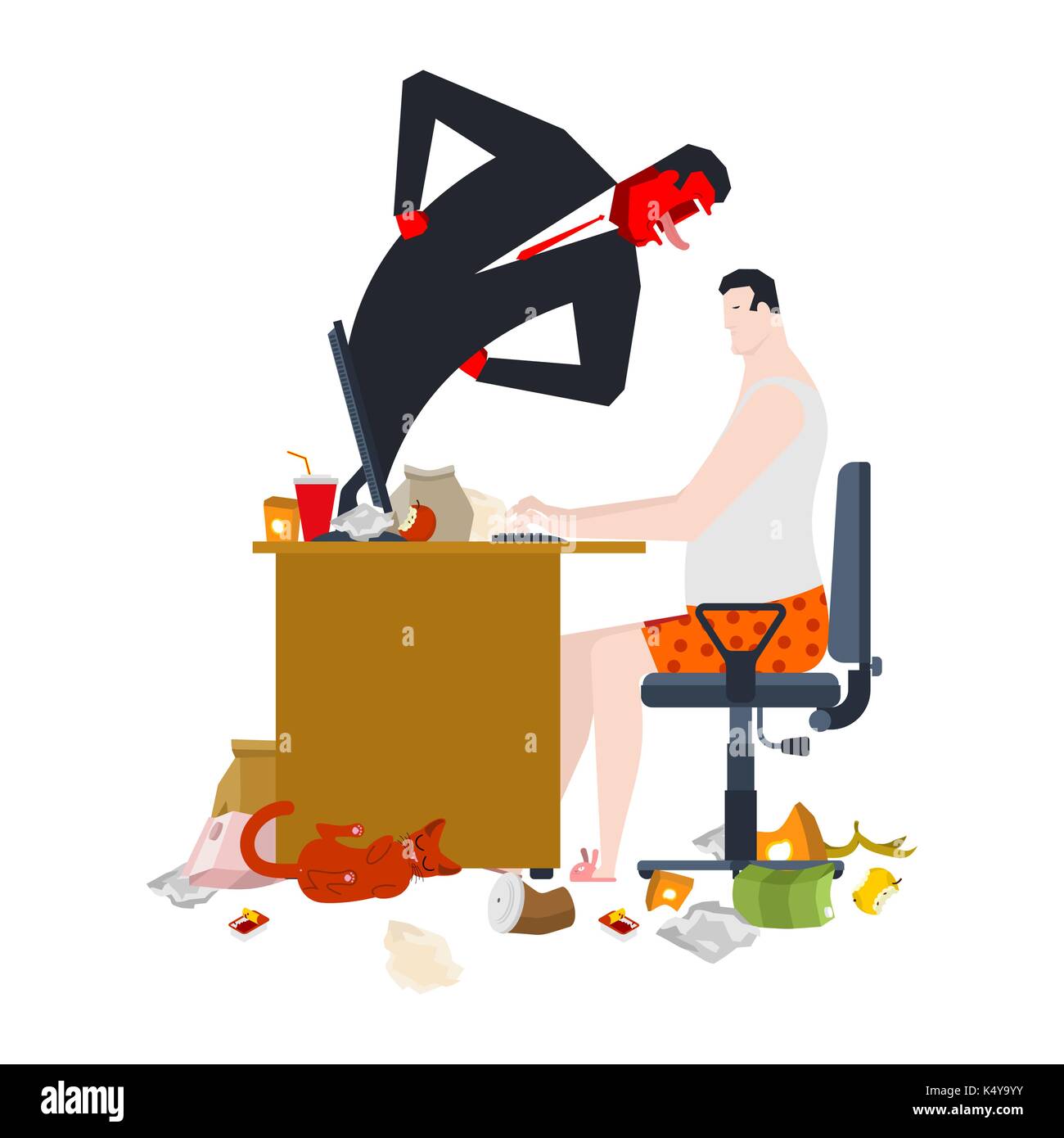 Businessman yelling desk Stock Vector Images - Alamy