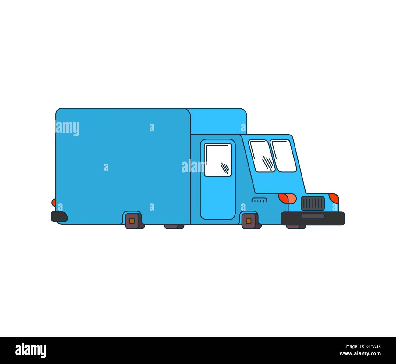 post car cartoon style. mail delivery car vector illustration Stock ...