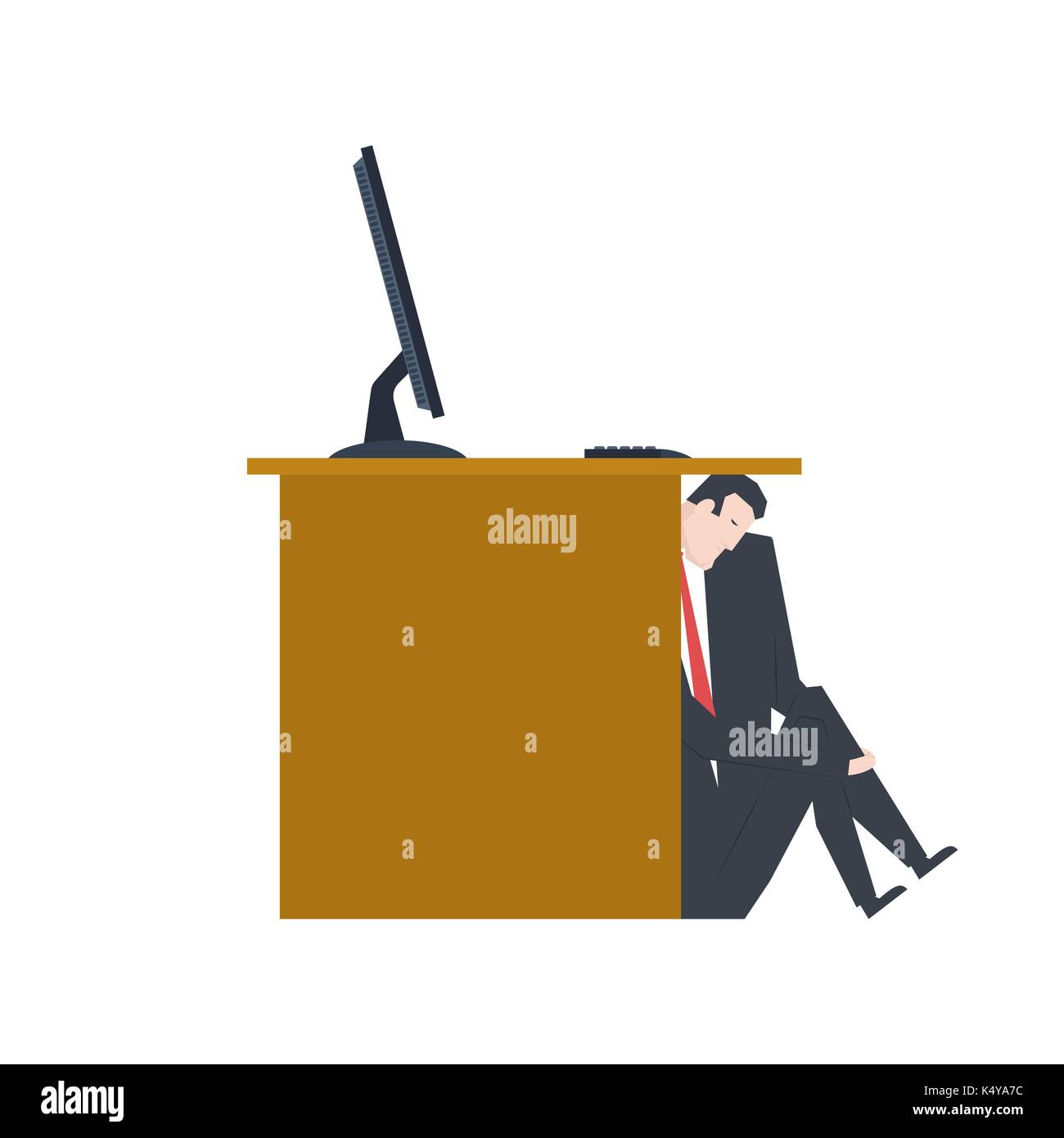 Person hiding under desk hi-res stock photography and images - Alamy