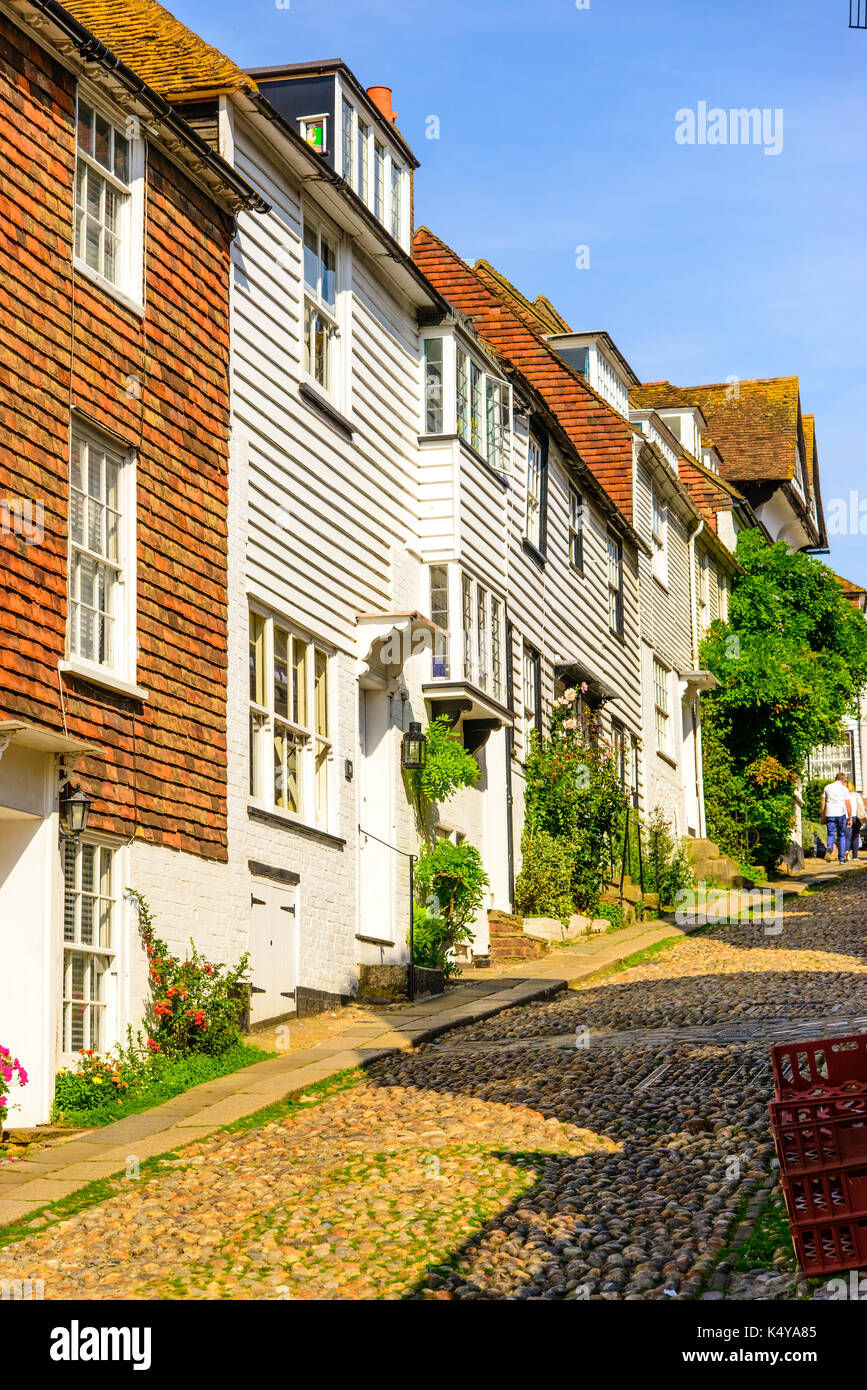 Wooden House on steep hill in Rye Stock Photo - Alamy