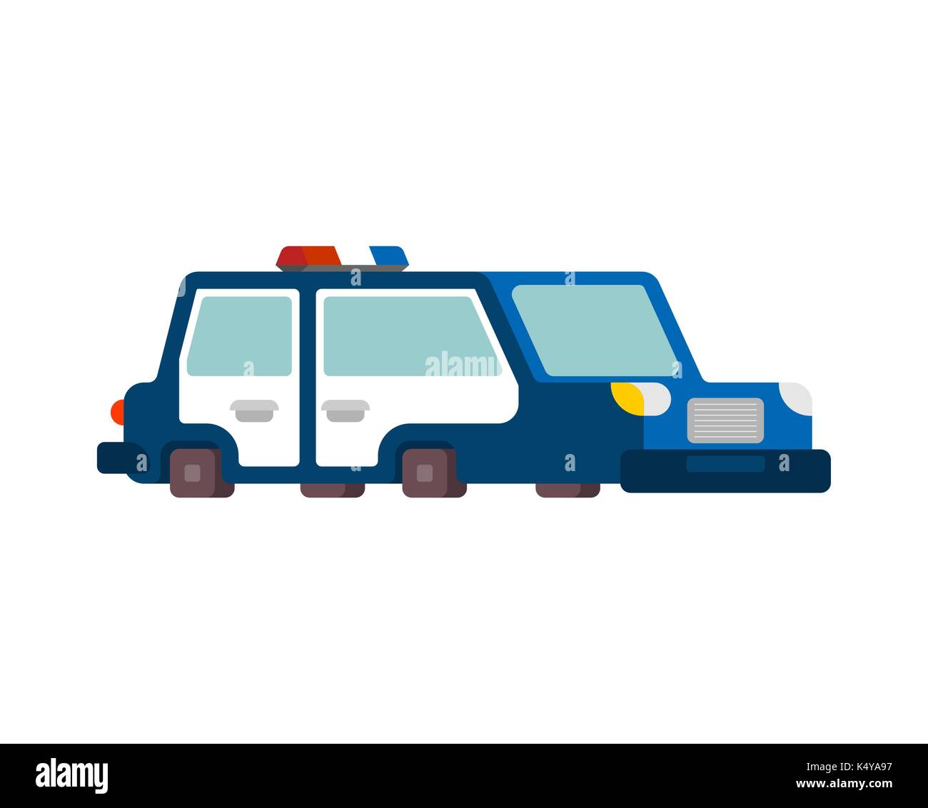 police car cartoon style. patrol car vector illustration Stock Vector ...