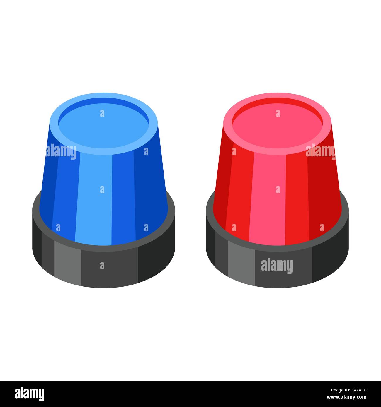 car blue and red flasher light sign isolated. Vector illustration Stock ...