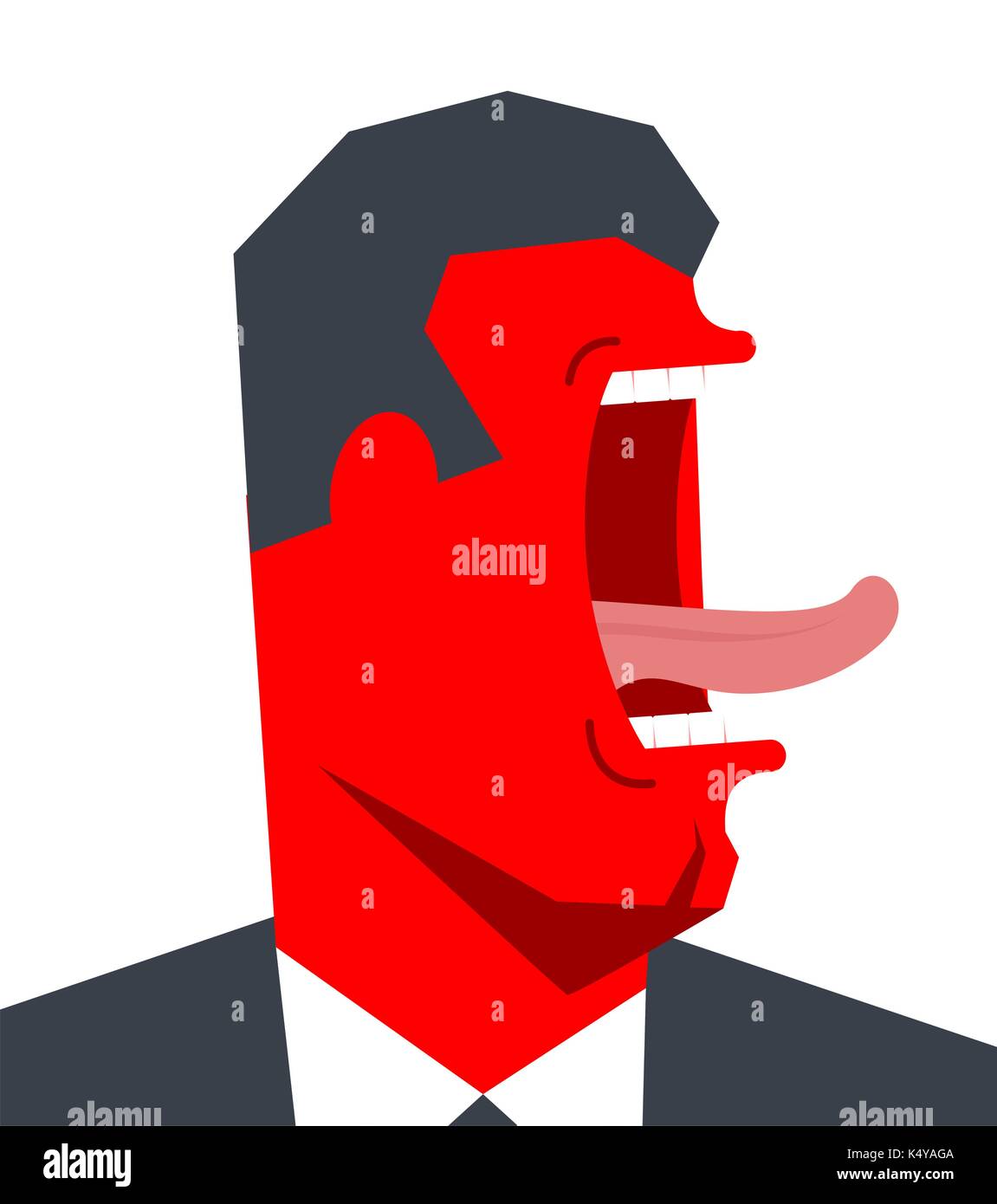 Angry Boss yelling. Office life. Businessman screaming. Vector ...