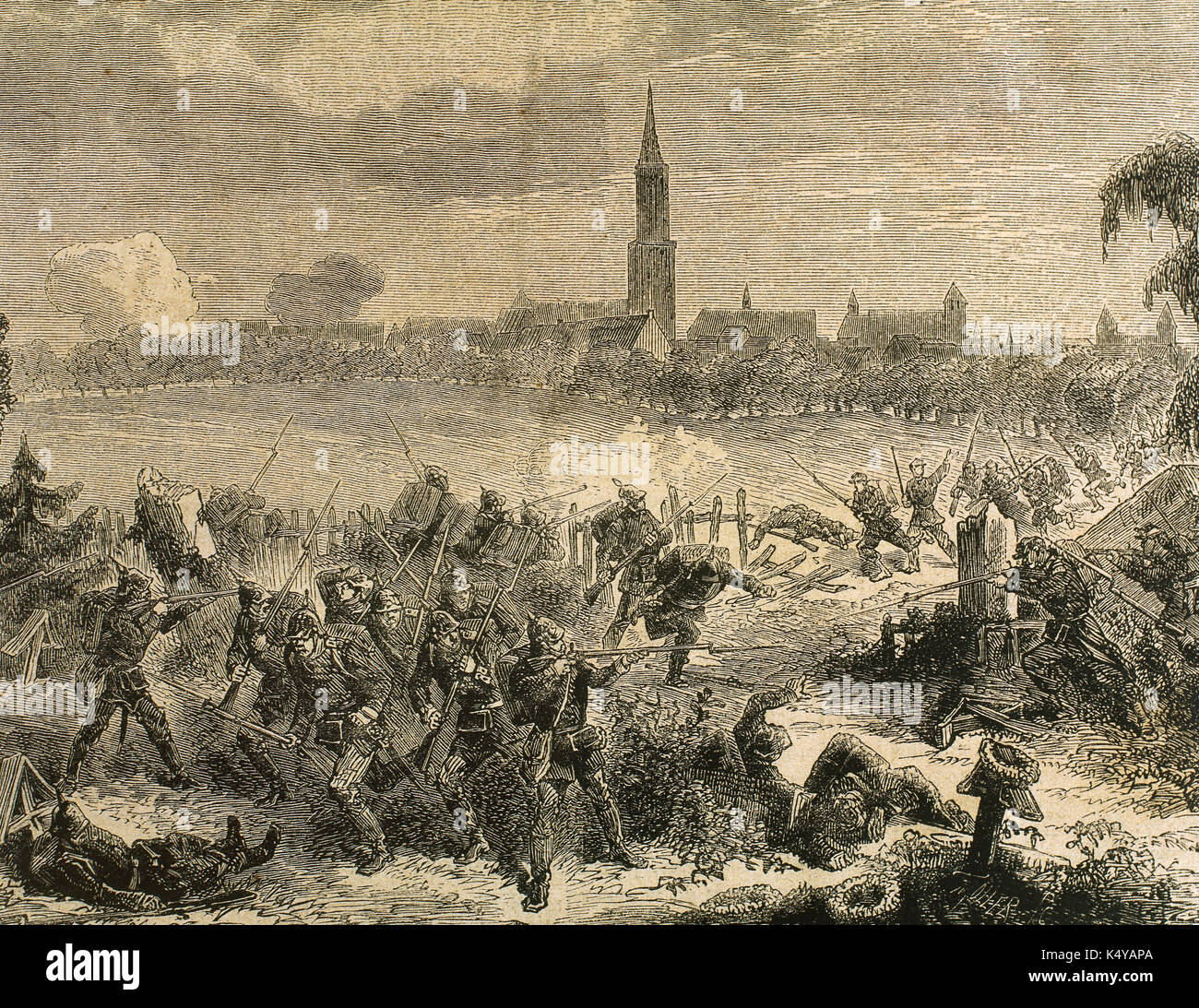Franco-Prussian War (1870-1871). Combat of the garrison of Strasbourg ...