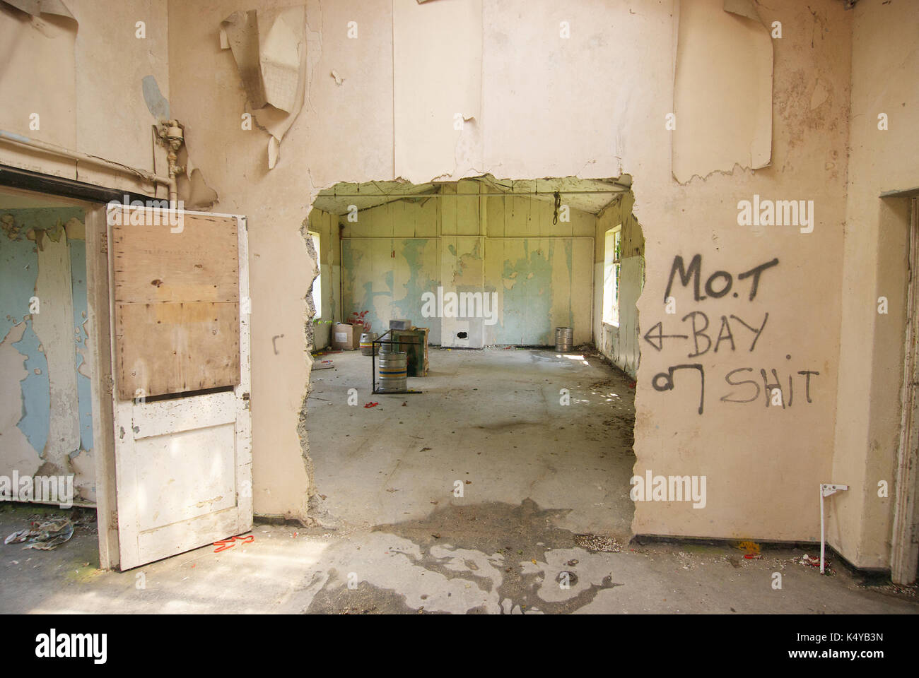 Interior of an abandoned RAF station in Hampshire, England Stock Photo ...