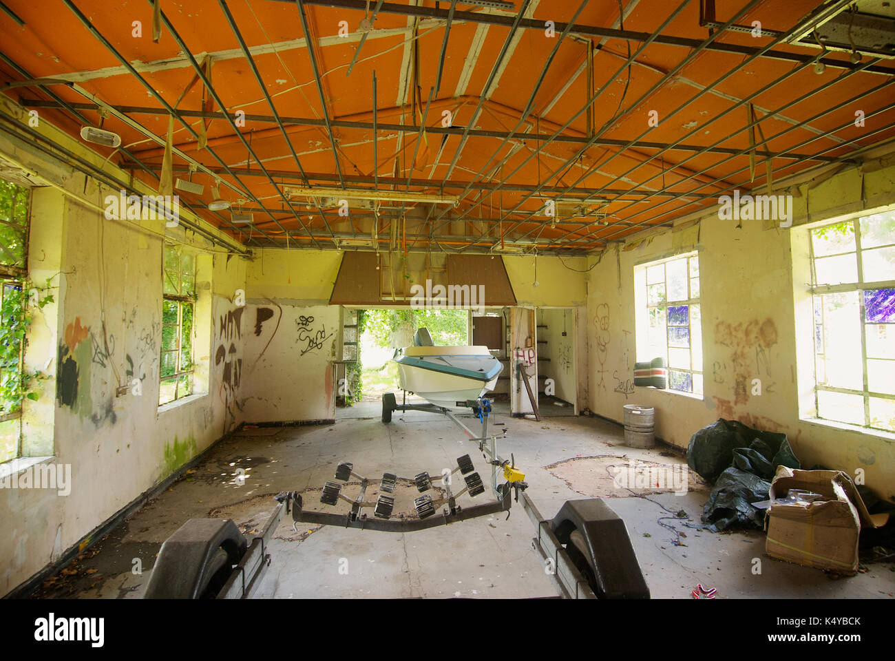 Interior of an abandoned RAF station in Hampshire, England Stock Photo ...