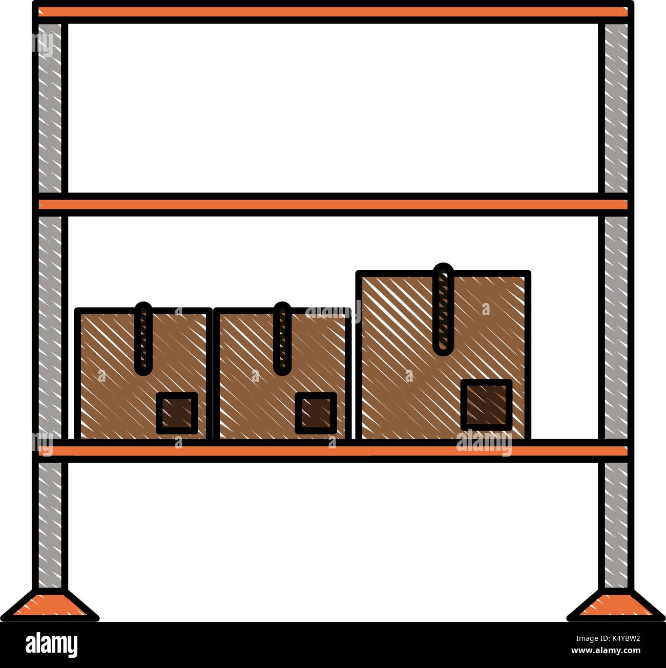 cardboard boxes on shelves icon image Stock Vector Image & Art - Alamy