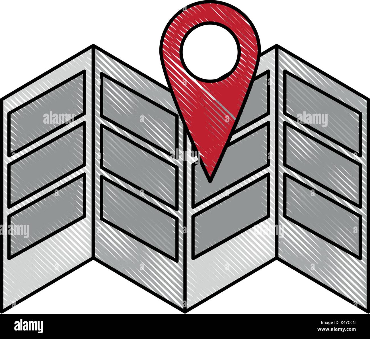 paper map with gps pin icon image Stock Vector Image & Art - Alamy