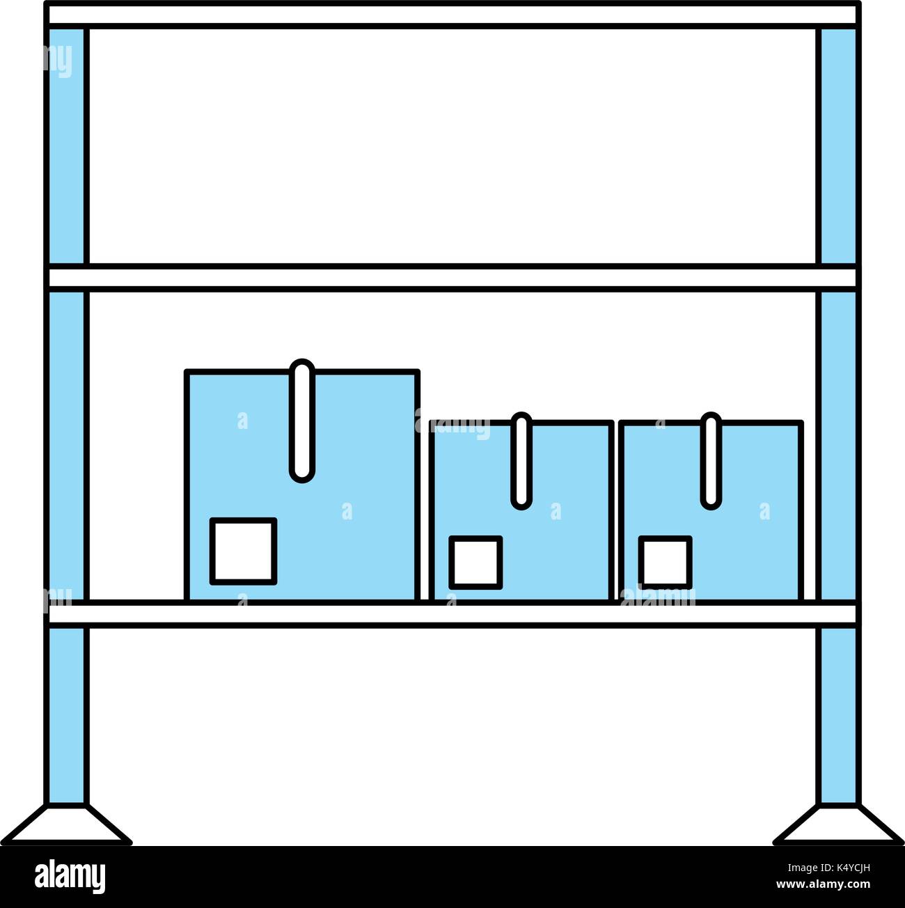 Cardboard boxes on shelves Stock Vector Images - Alamy