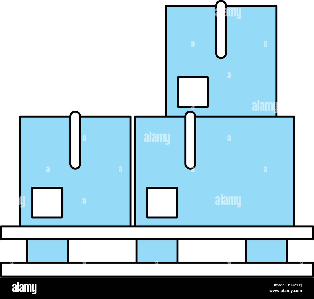 piled cardboard boxes on pallets icon image Stock Vector Image & Art ...