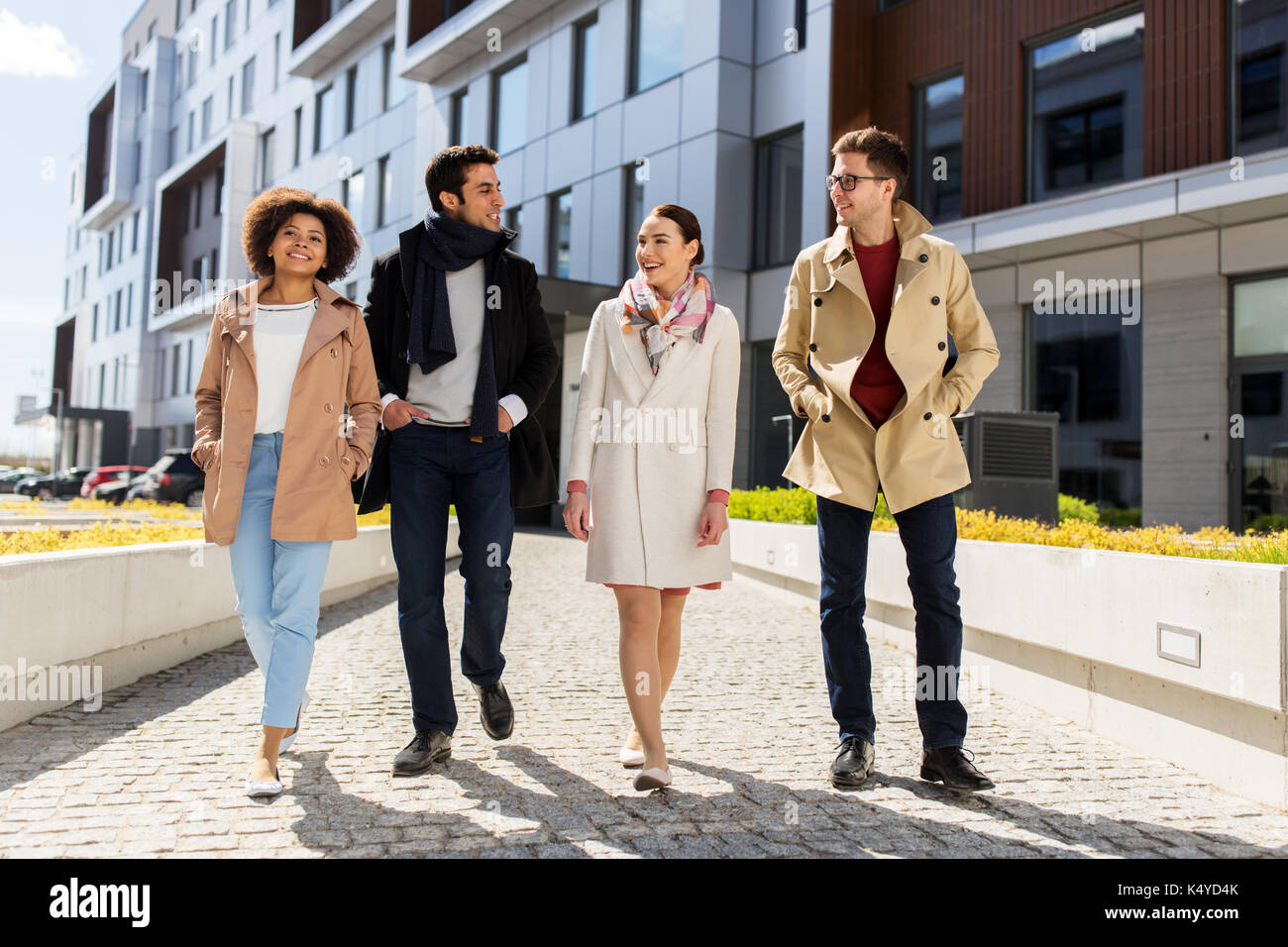 international group of people on city street Stock Photo - Alamy