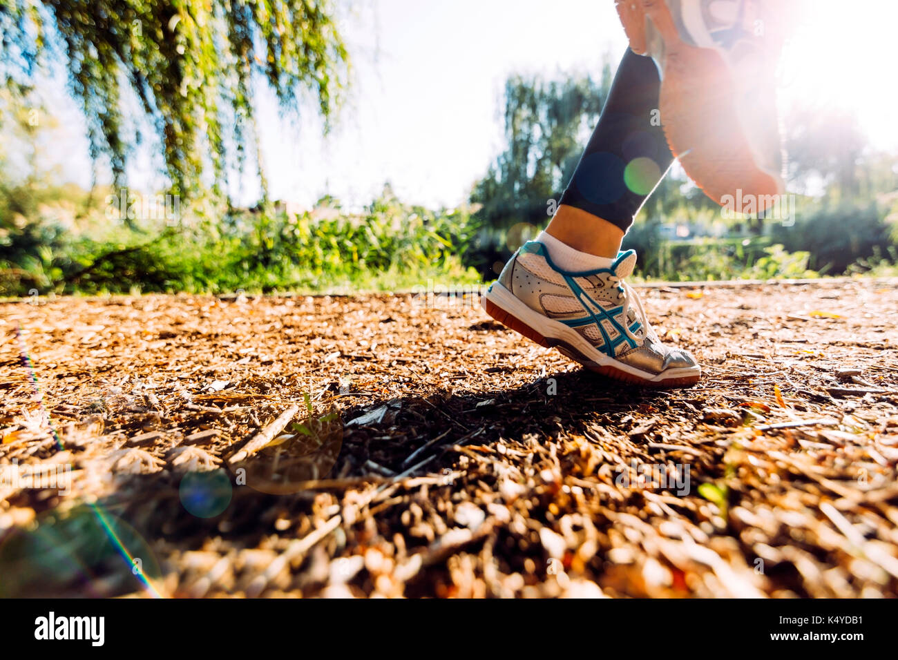 Closeup of runner feet Stock Photo - Alamy