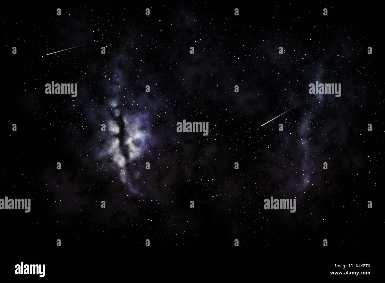 shooting stars and galaxy in space or night sky Stock Photo - Alamy