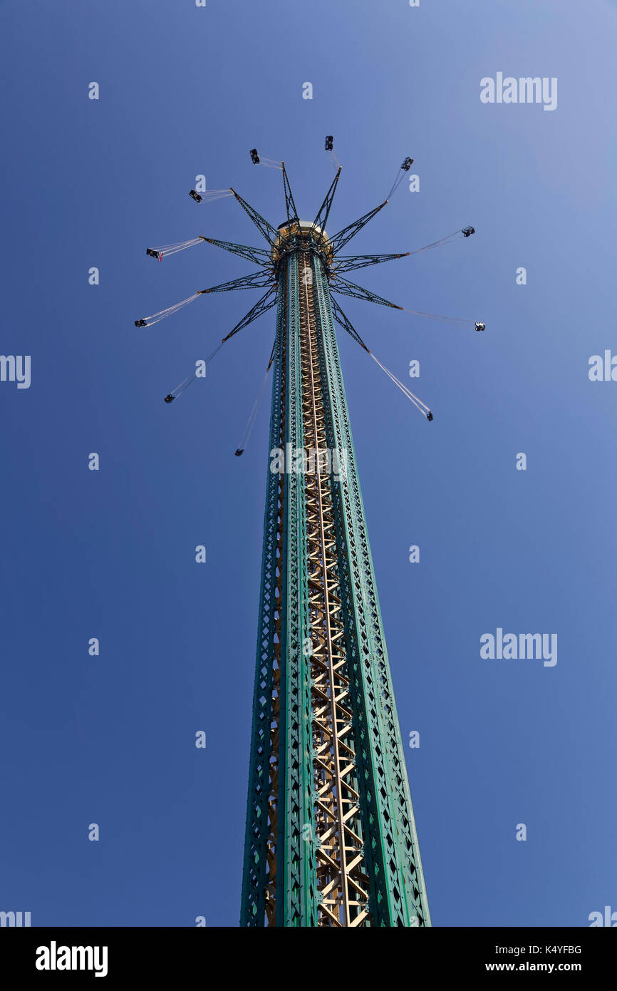 Prater Tower, chairoplane, Wiener Prater or Wurstelprater, amusement ...