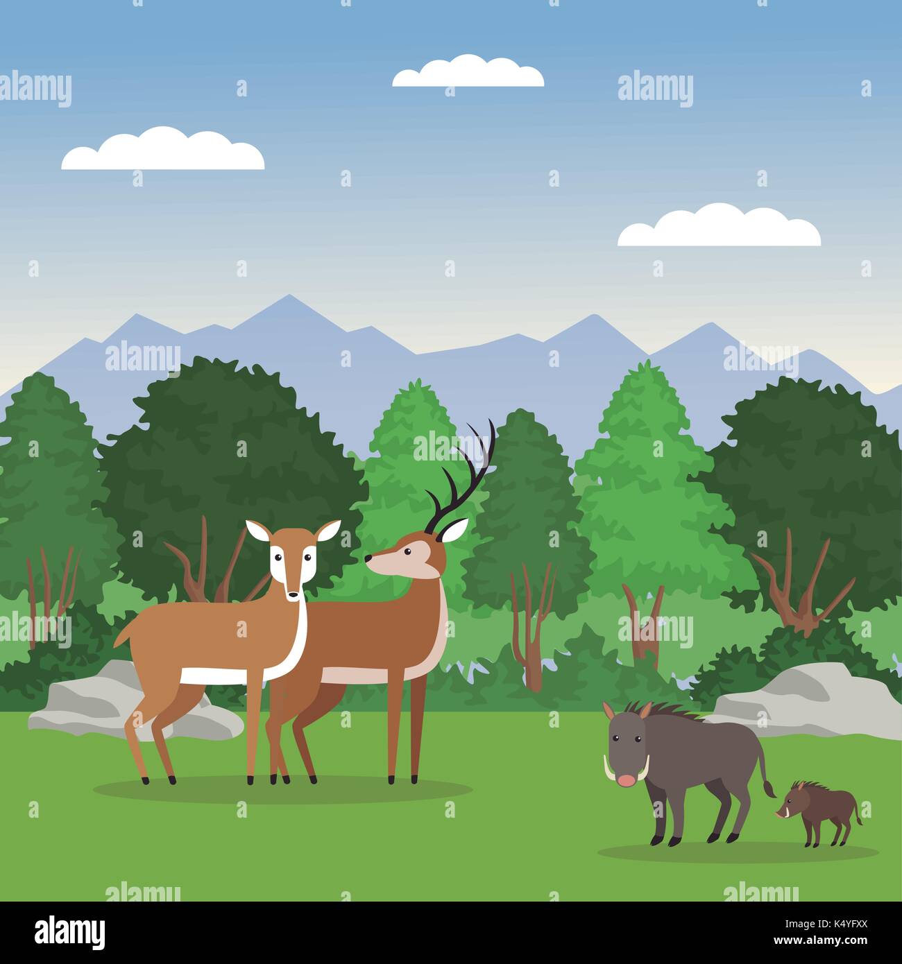 Forest animals cartoon Stock Vector Image & Art - Alamy