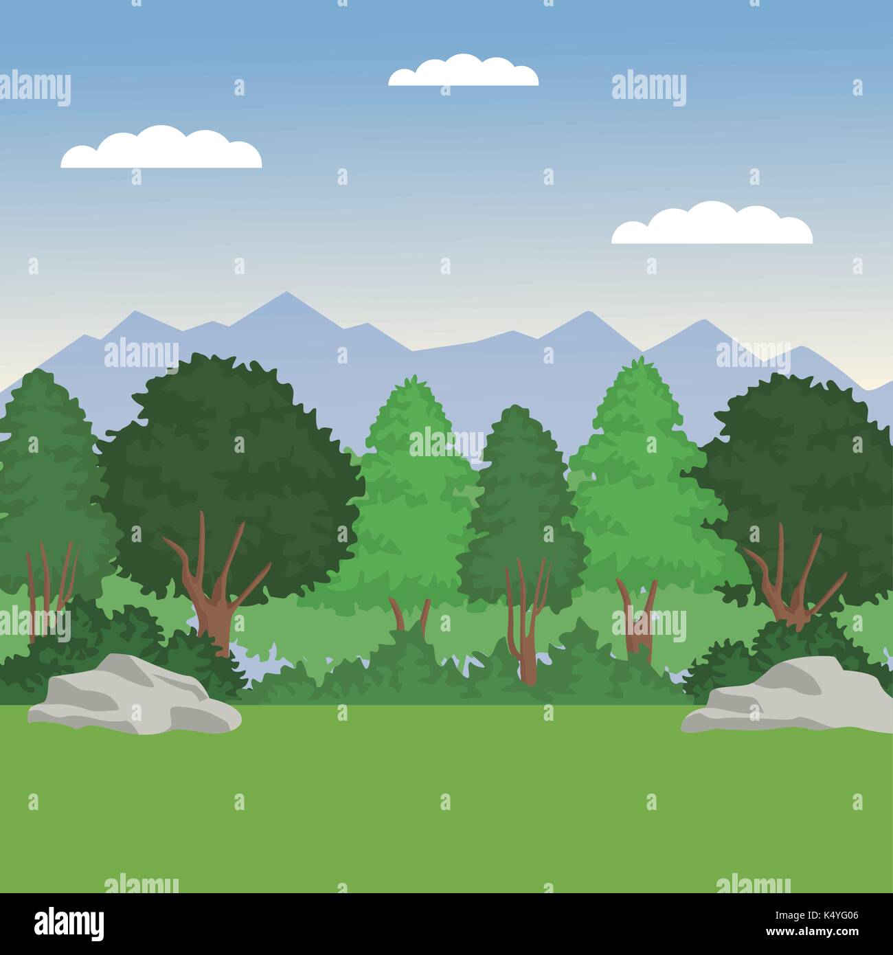Cartoon forest scene Stock Vector Images - Alamy