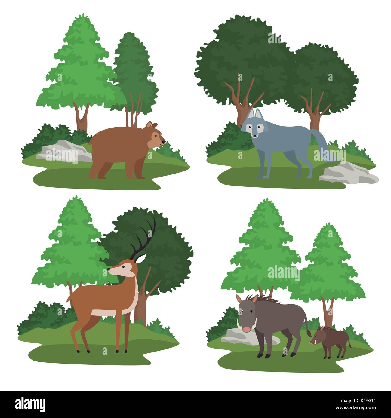 Forest animals cartoon Stock Vector Image & Art - Alamy