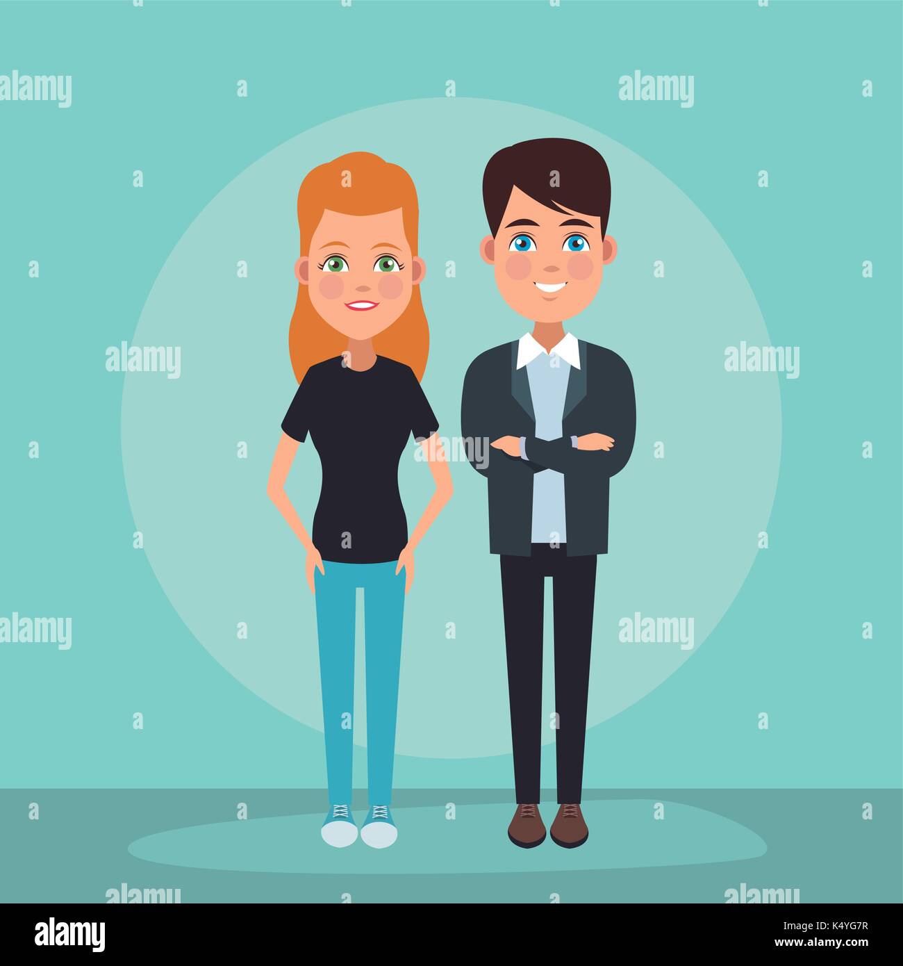 Romantic young couple kiss Stock Vector Images - Alamy