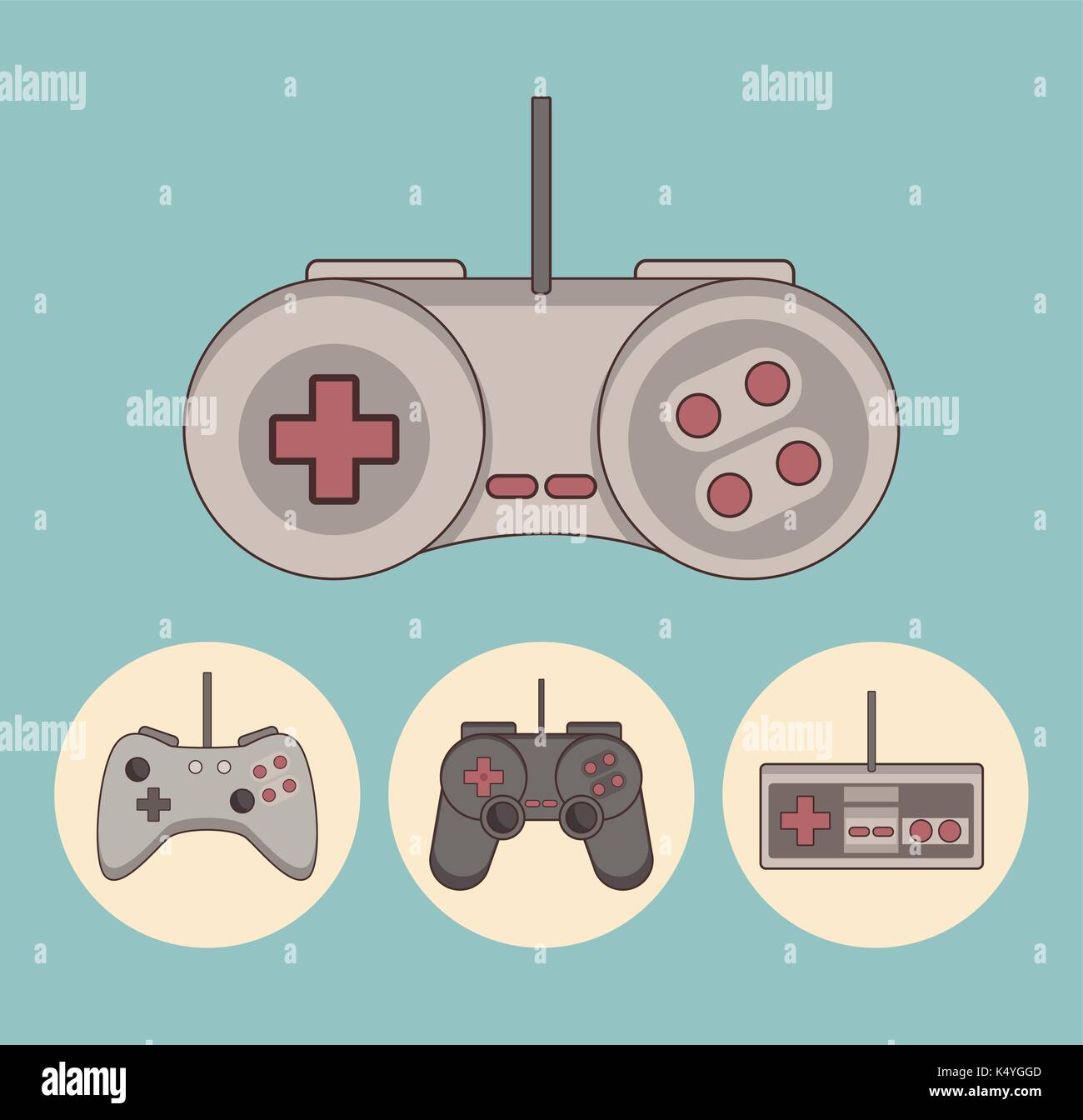 Classic videogames and console icons Stock Vector Image & Art - Alamy