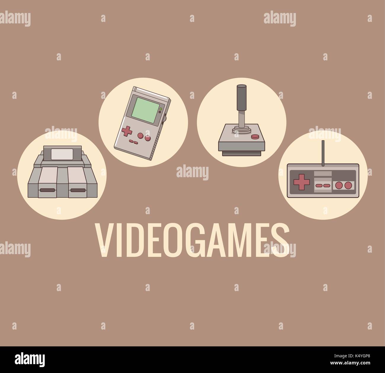 Classic videogames and console icons Stock Vector Image & Art - Alamy