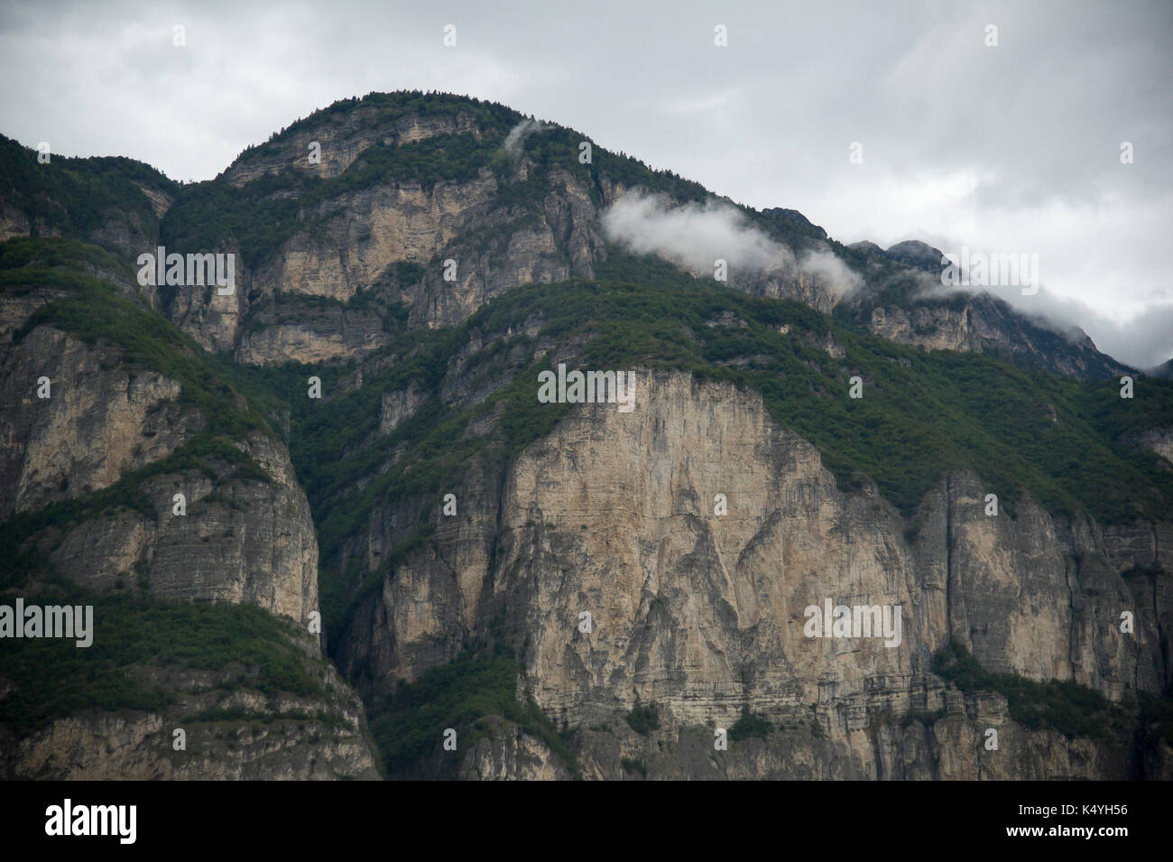 Alps seen from Autostrada del Brennero A22 in Trentino-Alto Adige ...