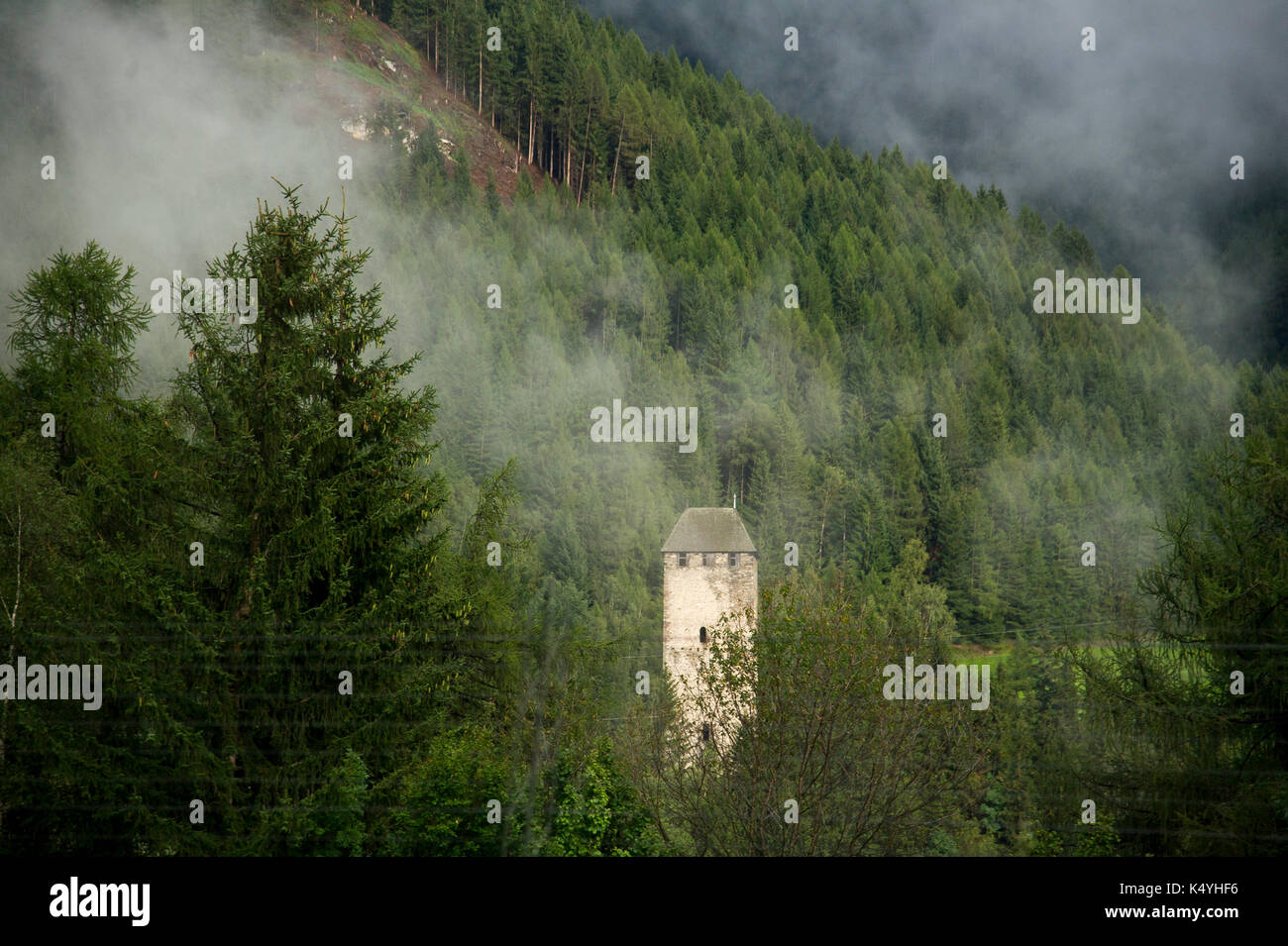 Medieval Castello della Strada (Straßberg) seen from Autostrada del ...