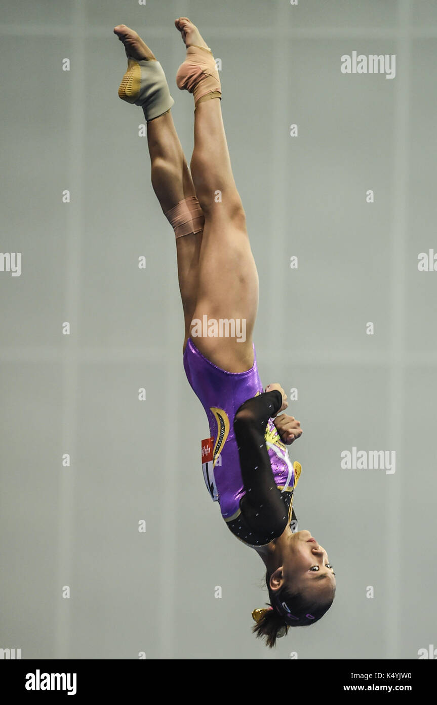 Tianjin. 7th Sep, 2017. Chen Yile of Guangdong competes during the ...