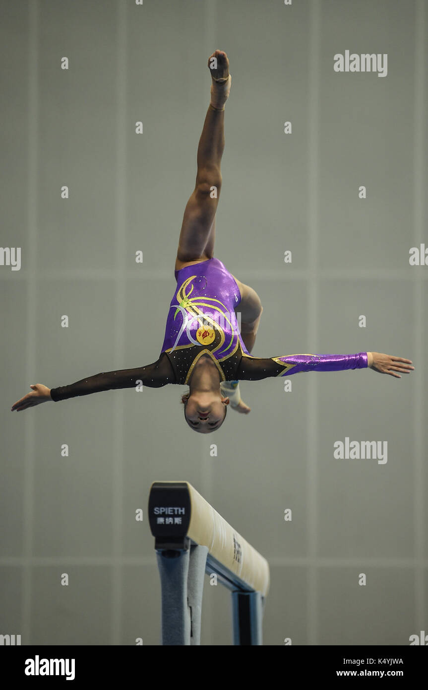 Tianjin. 7th Sep, 2017. Chen Yile of Guangdong competes during the ...