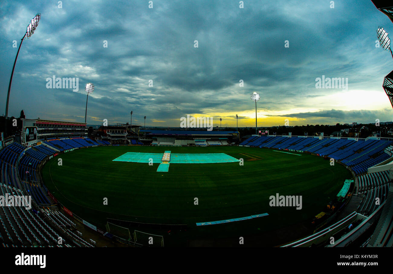 Leeds, UK. 07th Sep, 2017. General Stadium views as the storm clouds ...