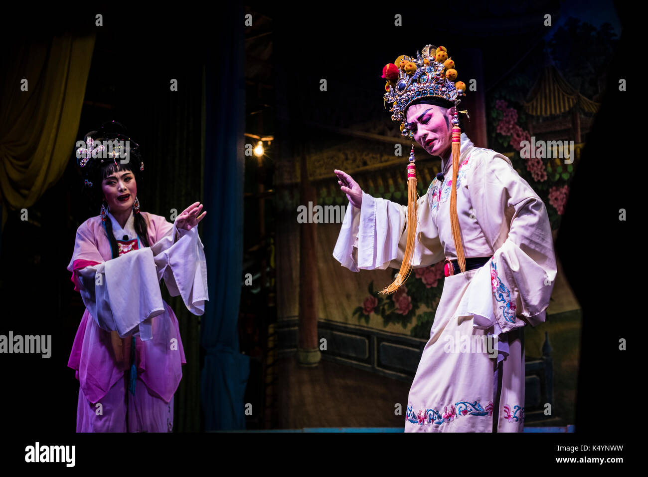 Hong Kong. 5th Sep, 2017. A traditional Chiu Chow Opera performs during ...