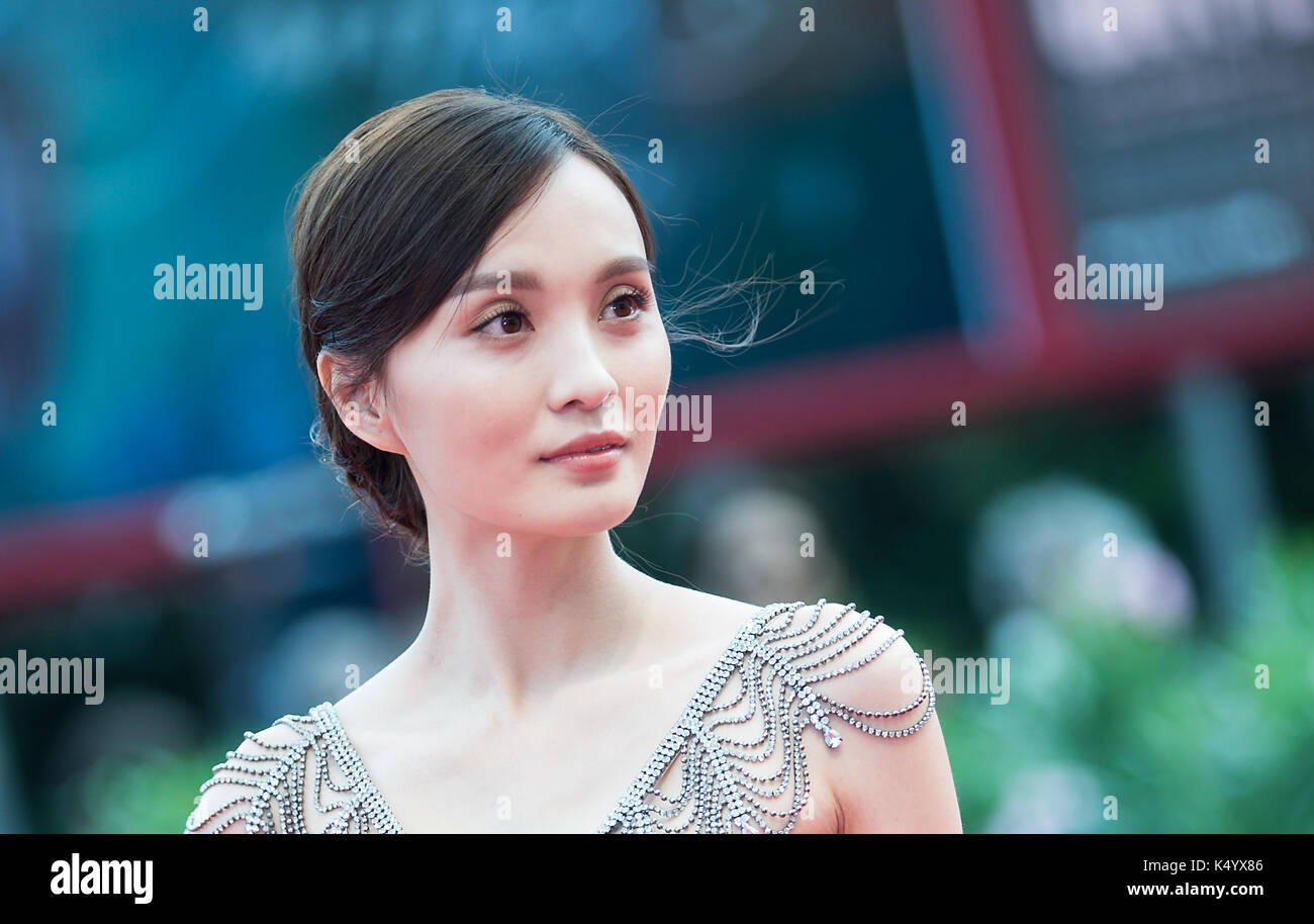 Venice, Italy. 7th Sep, 2017. Actress Peng Jing attends the premiere of ...