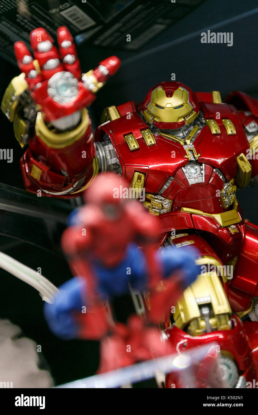 Marvel Comics' action figures on display during the Tokyo International ...