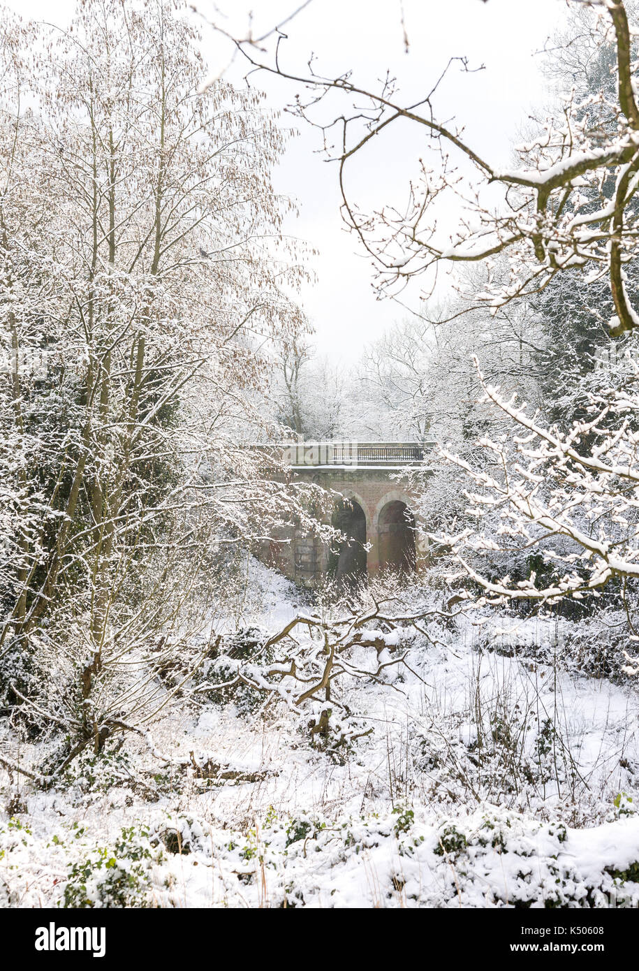 Winter snow on Hampstead heath London. Romantic snow scenes in one of ...