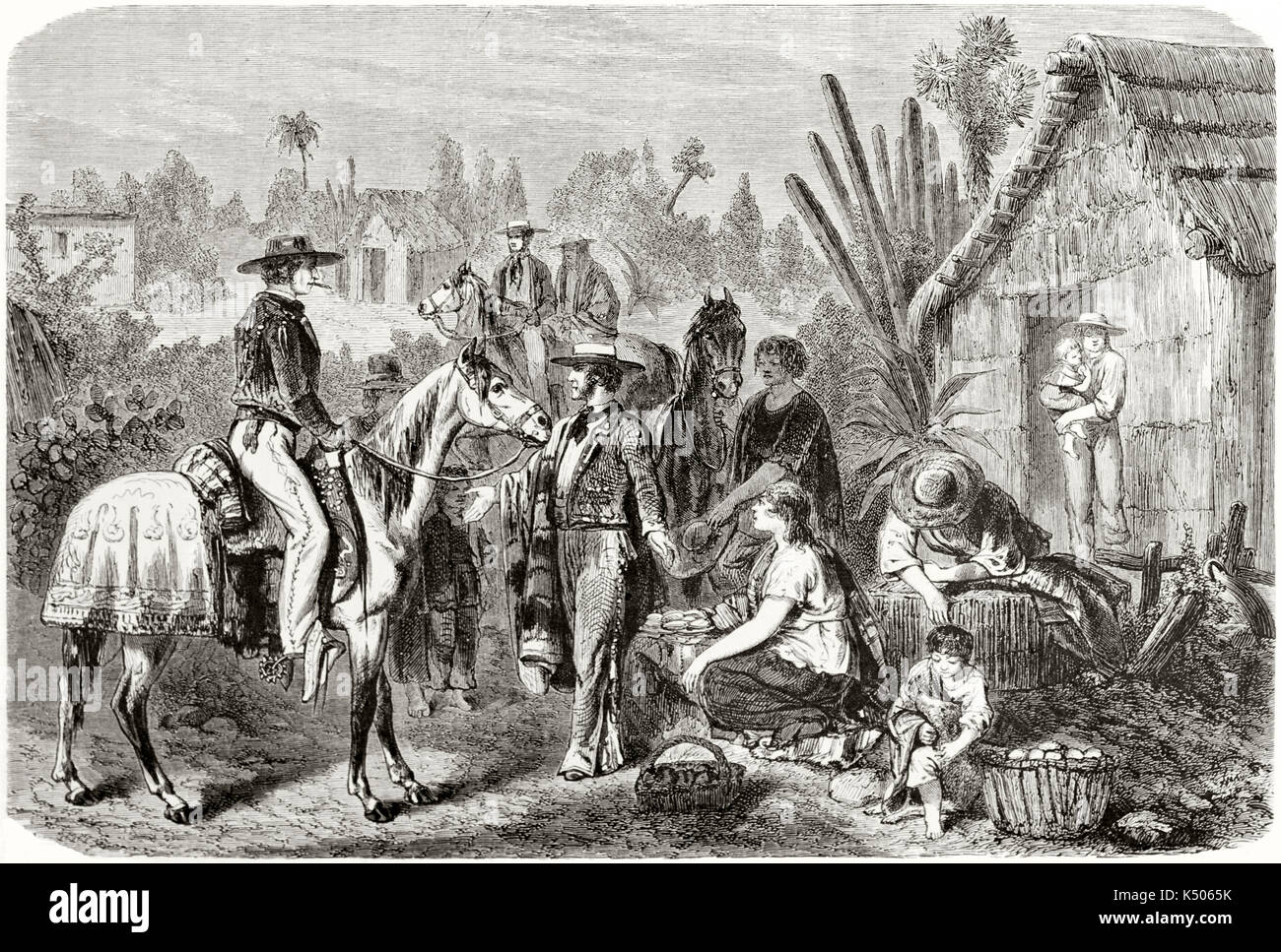 Ancient traditional mexican people in a typical outdoor context ...