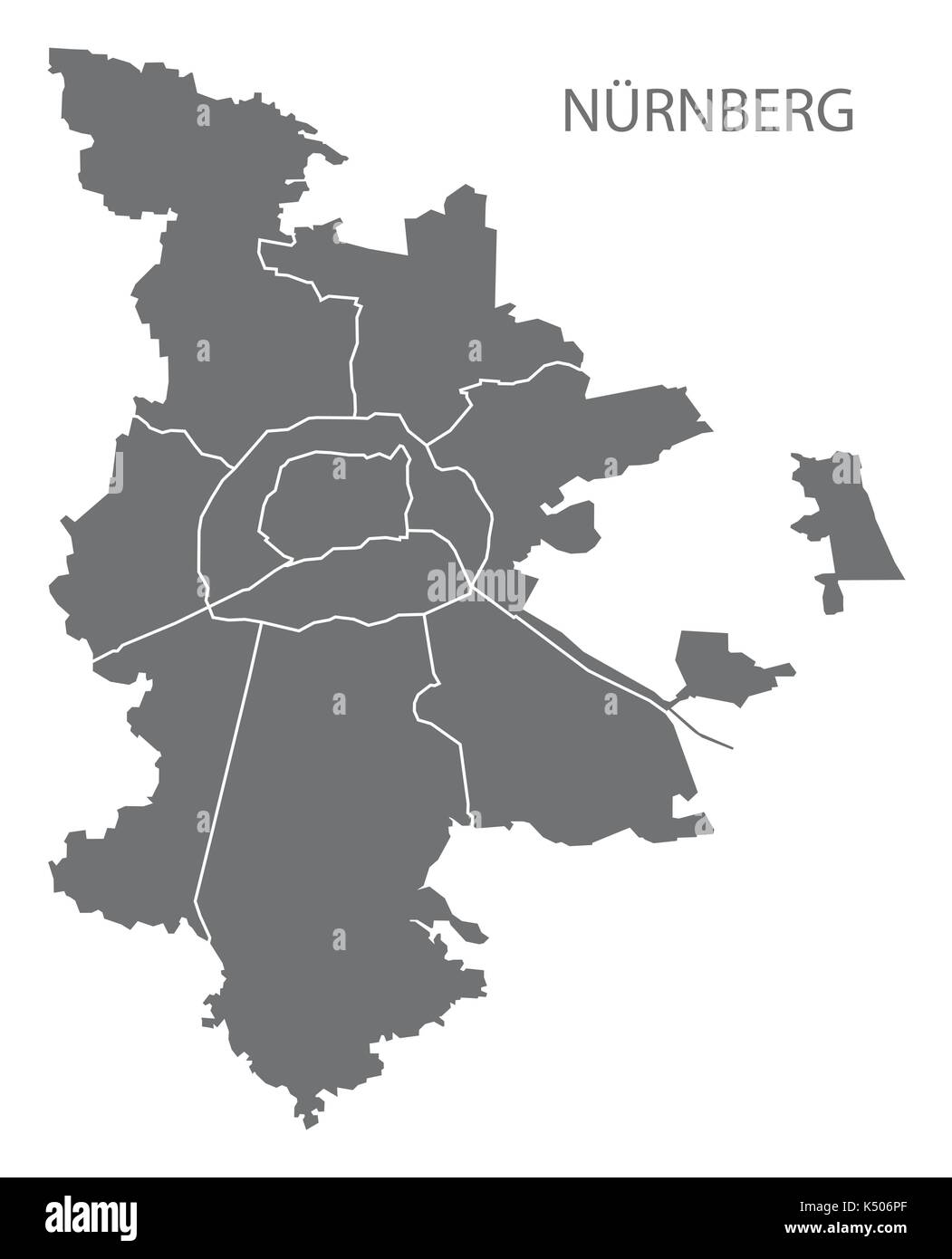 Map Illustration To Nuremberg Germany High Resolution Stock Photography ...