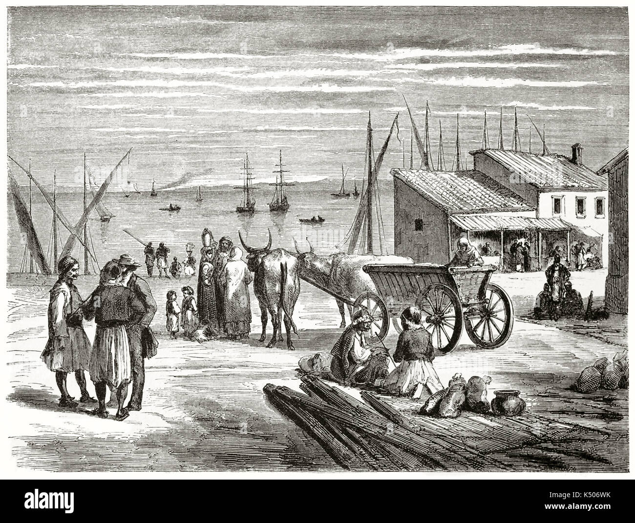 Ancient greece piraeus port engraving hi-res stock photography and ...