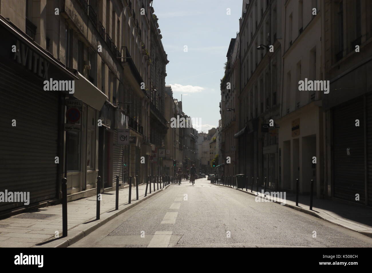 Paris. Some empty streets in Paris during the month of August when most ...