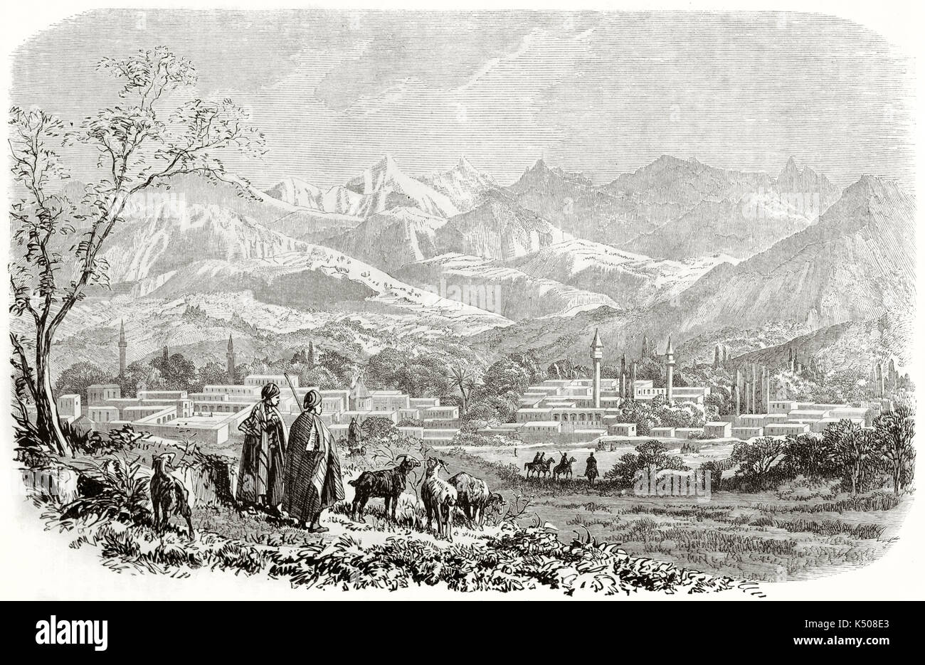 Ancient large view view of Tarsus and Taurus mountains in background ...