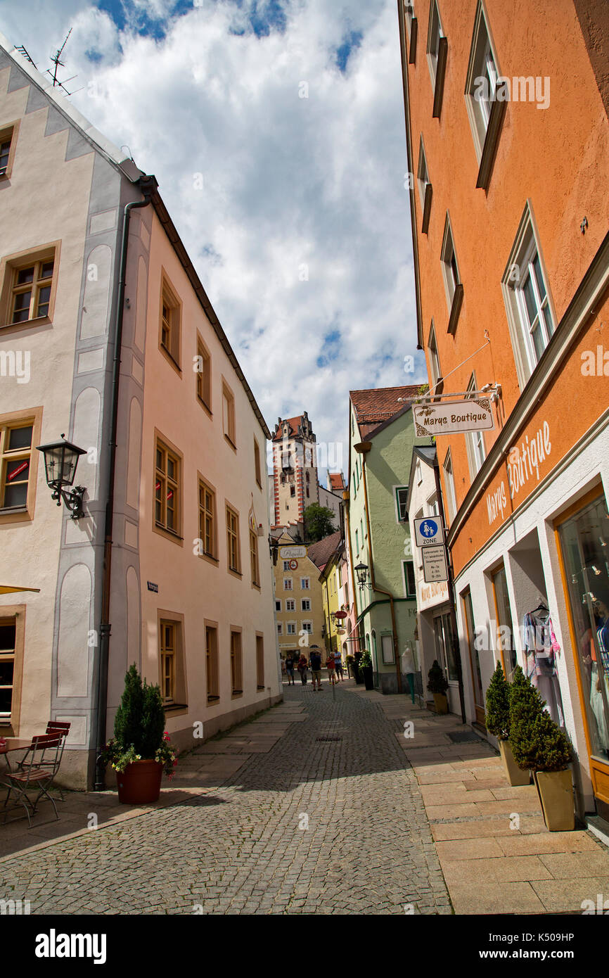 A street scene in Fussen, Bavaria, Germany Stock Photo - Alamy