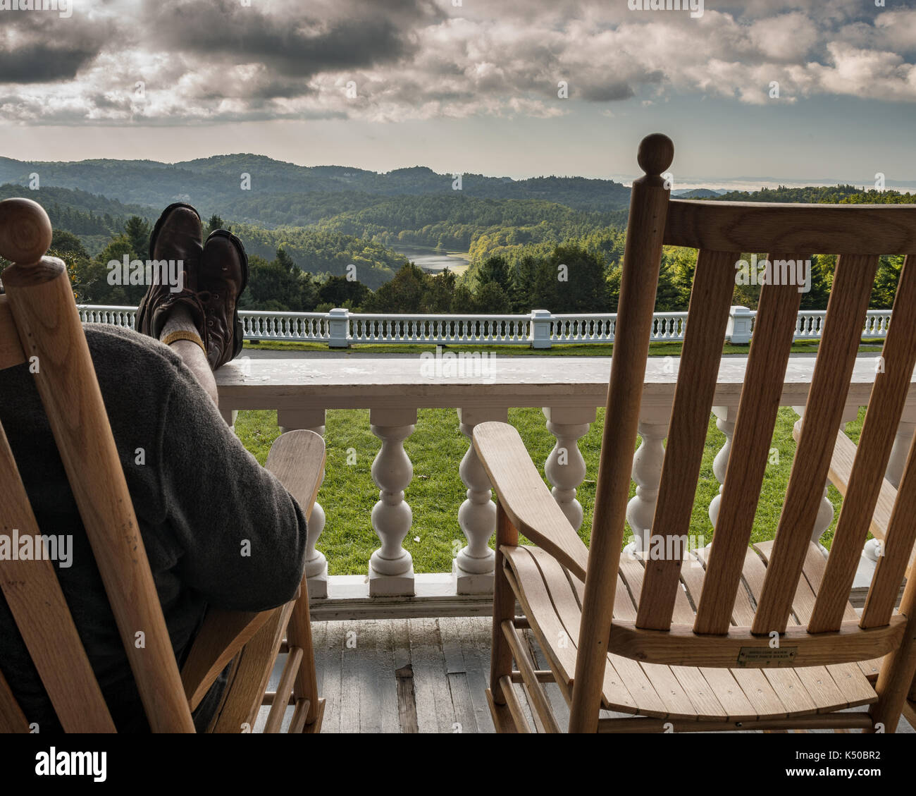 Feet Up Relaxing Rocking Chair Front Porch - Amazing View, Clouds ...